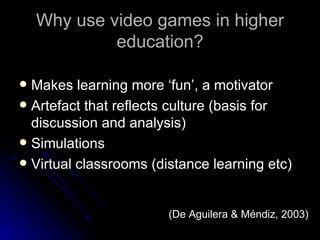 Video Games, Virtual Environments & Education | PPT