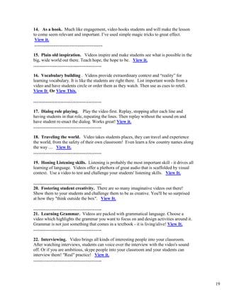Video in-the-classroom - Teachers handbook | PDF