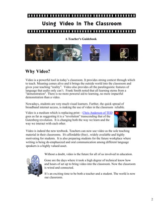 Video in-the-classroom - Teachers handbook | PDF