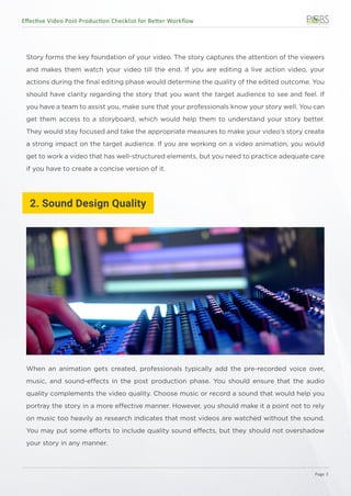Video Post-Production Checklist for Better Video Editing Output | PDF