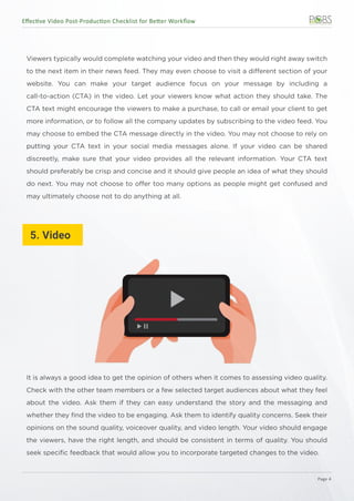 Video Post-Production Checklist for Better Video Editing Output | PDF