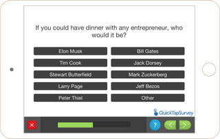 QuickTapSurvey Demo Survey - Startups | PDF