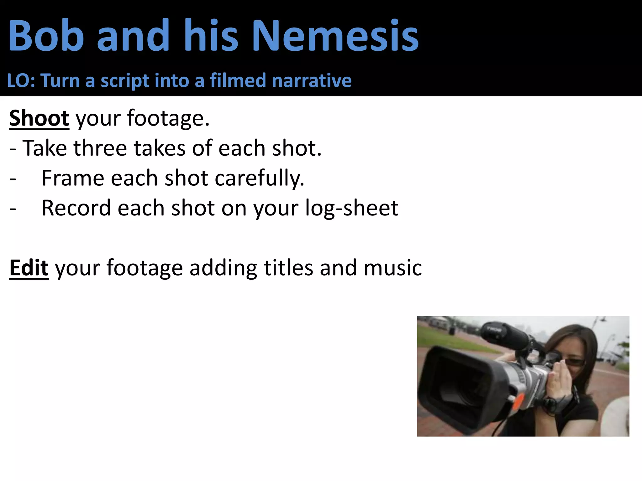 Film Making Activities for Schools and Beginners | PPTX