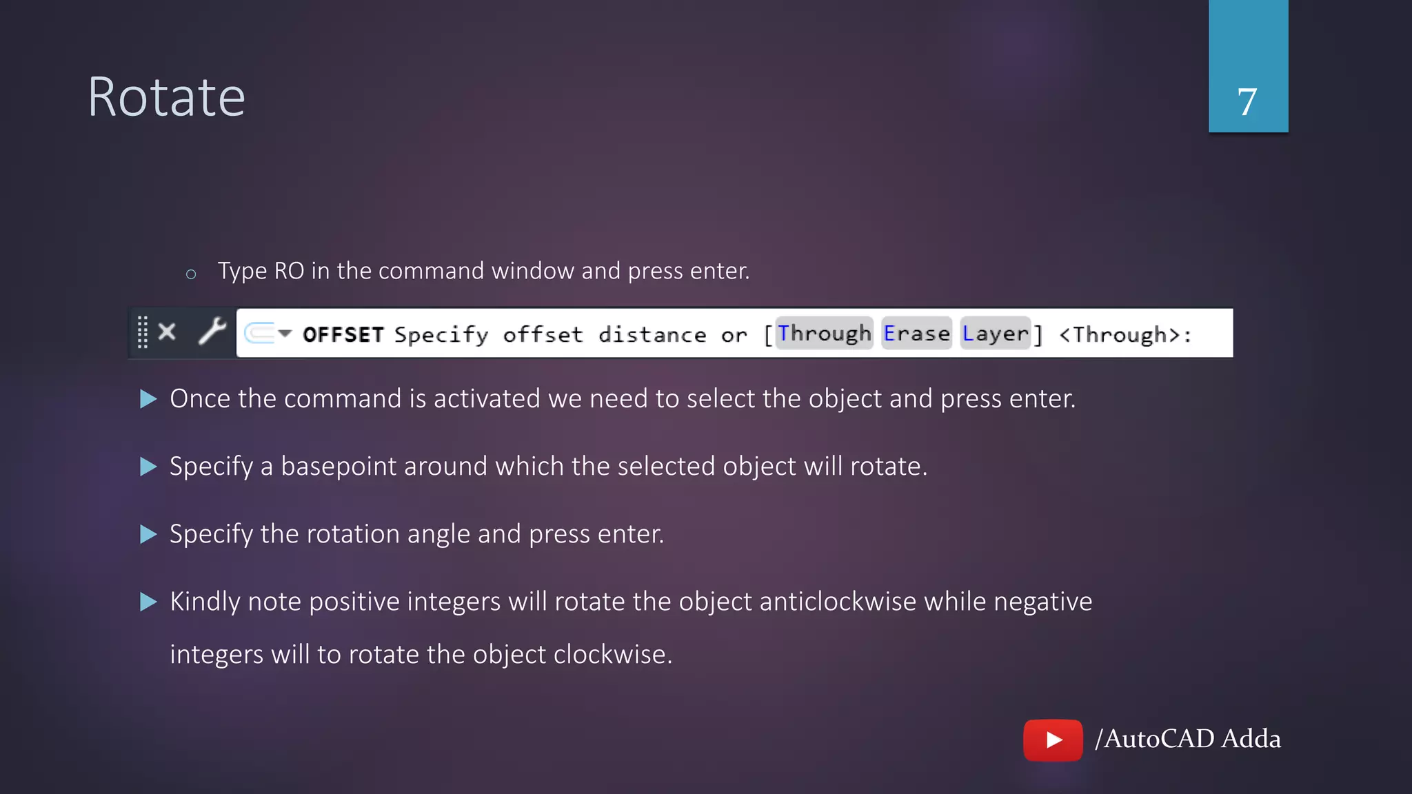 Tutorial 10 Mirror Offset And Rotate Command In Autocad Ppt