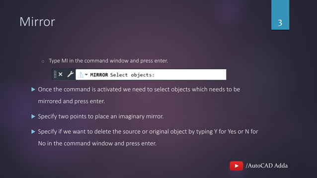 Tutorial 10 – Mirror, Offset, and Rotate command in AutoCAD. | PDF ...