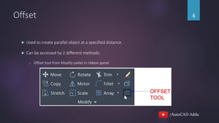 Tutorial 10 – Mirror, Offset, and Rotate command in AutoCAD. | PDF