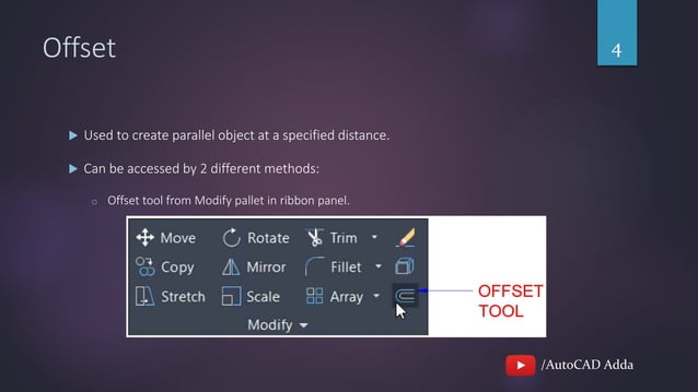 Tutorial 10 Mirror Offset And Rotate Command In Autocad Ppt