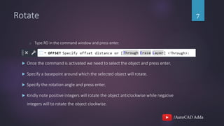 Tutorial 10 – Mirror, Offset, and Rotate command in AutoCAD. | PDF