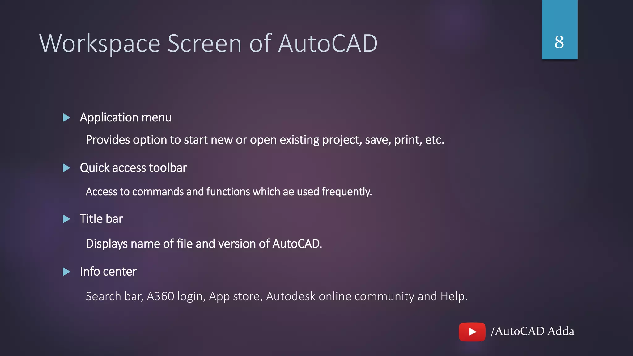 Tutorial 1 - Introduction to AutoCAD, About & History of AutoCAD, User ...