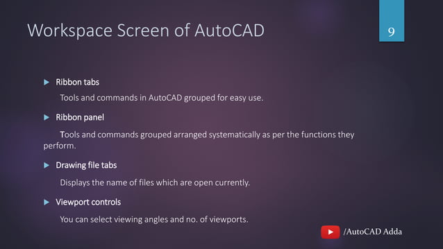 Tutorial 1 - Introduction to AutoCAD, About & History of AutoCAD, User Interface of AutoCAD ...