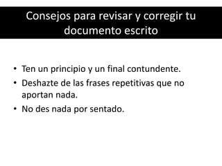Video 2 consejos para la revisión de textos | PDF