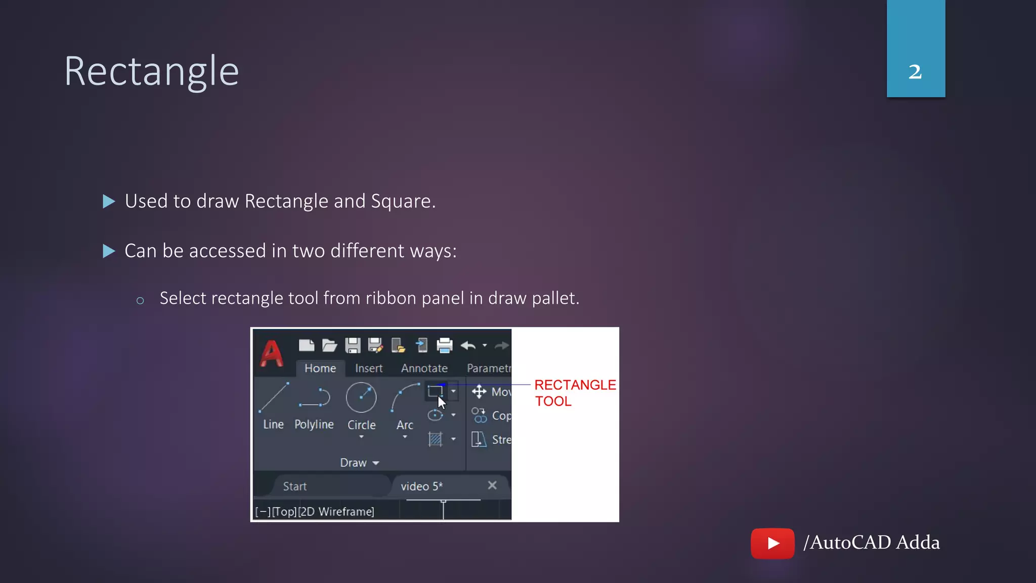 Tutorial 5 - Rectangle and Circle command in AutoCAD. | PDF