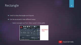 Tutorial 5 - Rectangle and Circle command in AutoCAD. | PDF