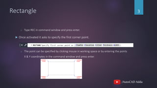 Tutorial 5 - Rectangle and Circle command in AutoCAD. | PDF
