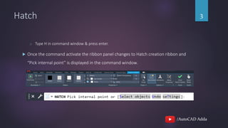 Tutorial 6 - Hatch and Draw order command in AutoCAD. | PPT