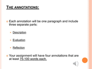 Annotated Biblography Presentation | PPTX | Science