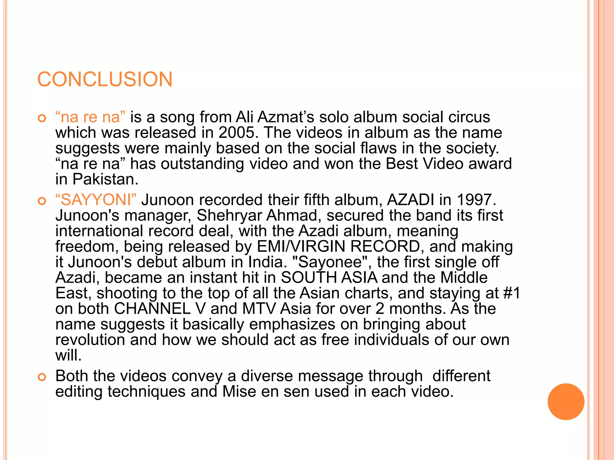 Video analysis (Ali Azmat) | PPTX