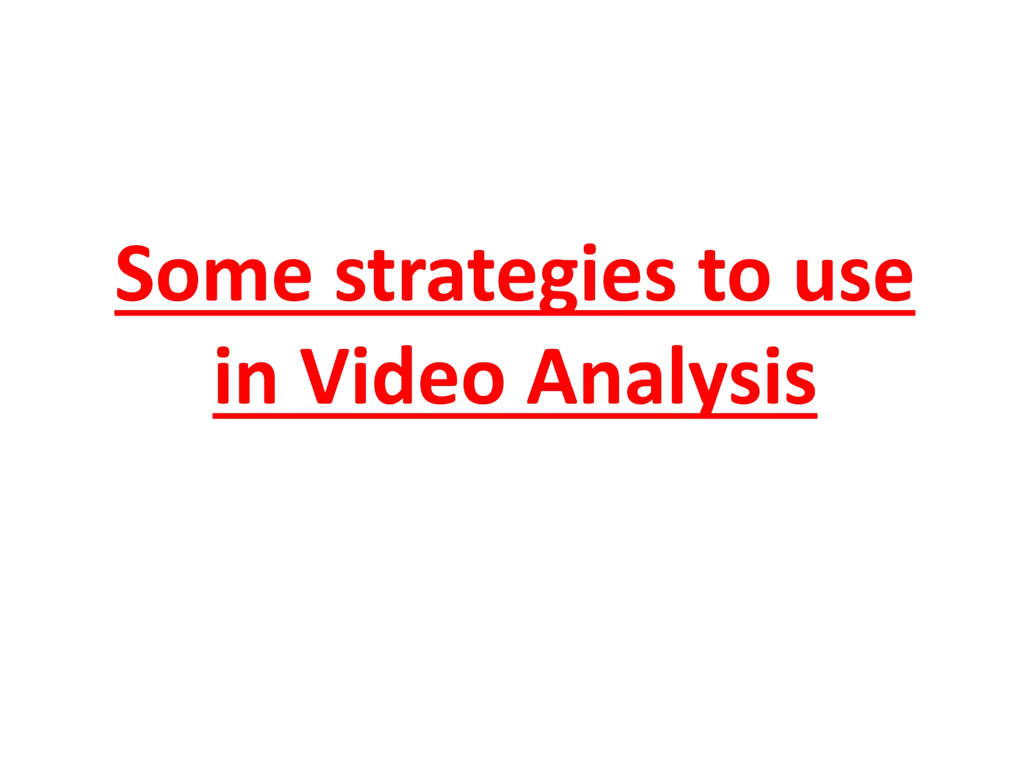 Video analysis | PPTX