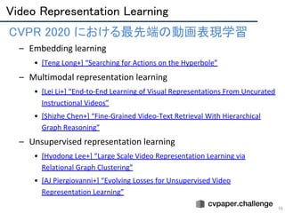 【CVPR 2020 メタサーベイ】Video Analysis and Understanding | PDF