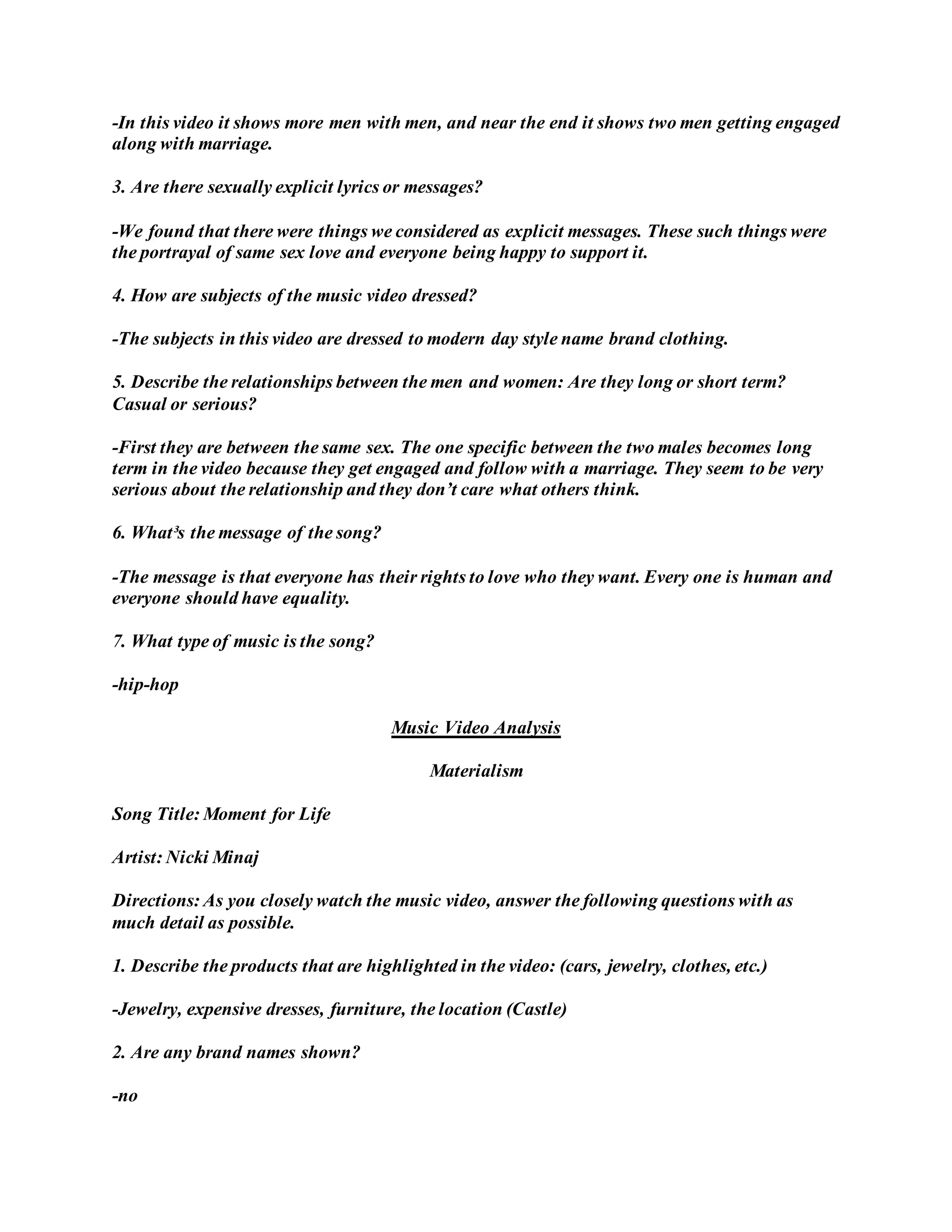 Video analysis worksheet | DOCX