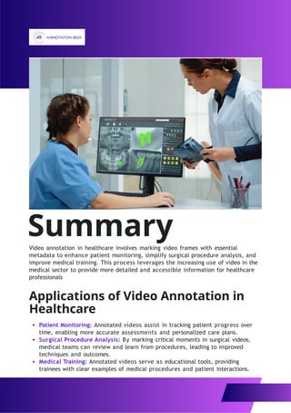 Video annotation in healthcare annotation | PPTX