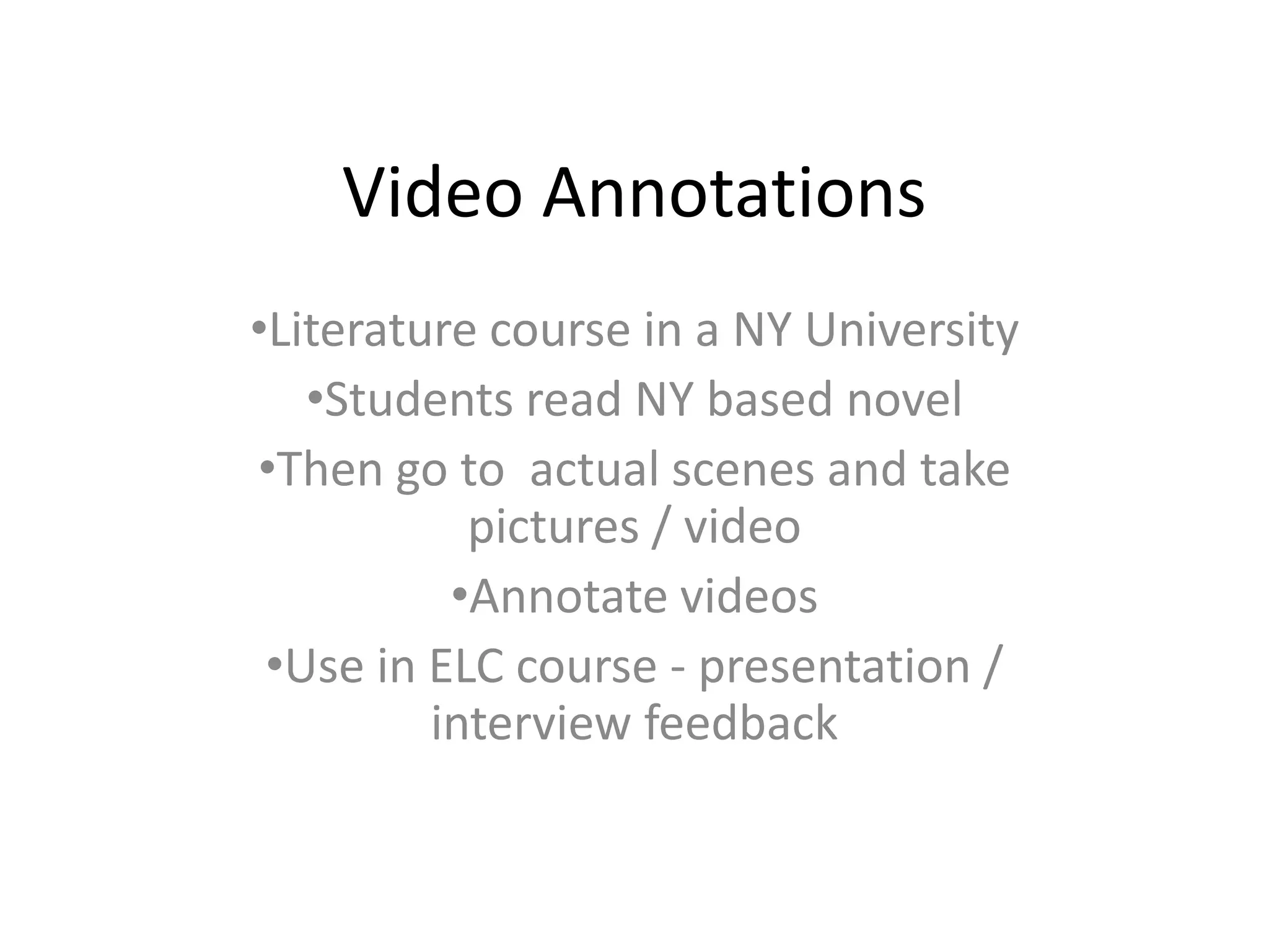 Video annotations | PPT