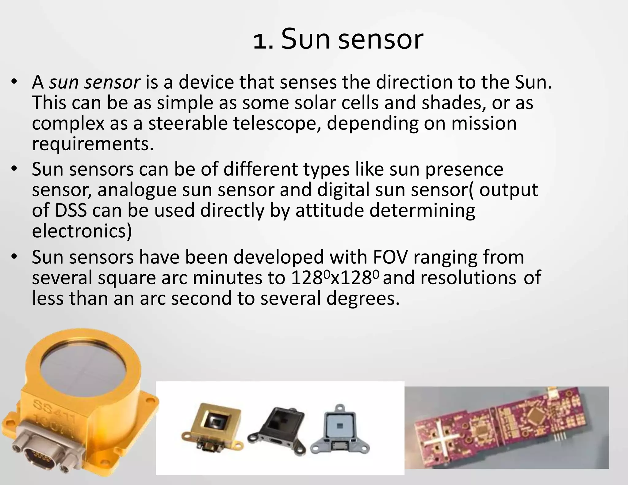 SENSORS for attitude determination in Satellites | PPT