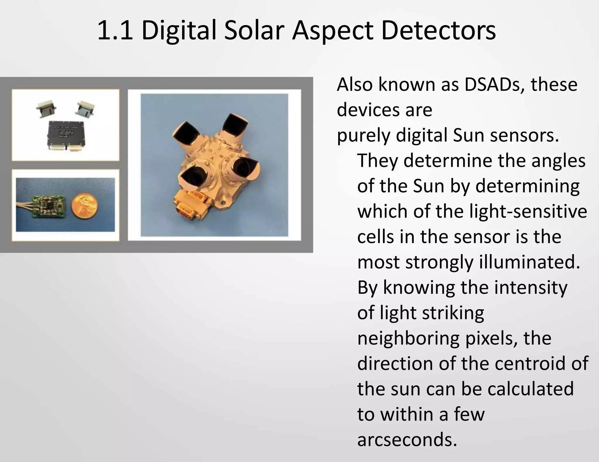 SENSORS for attitude determination in Satellites | PPT