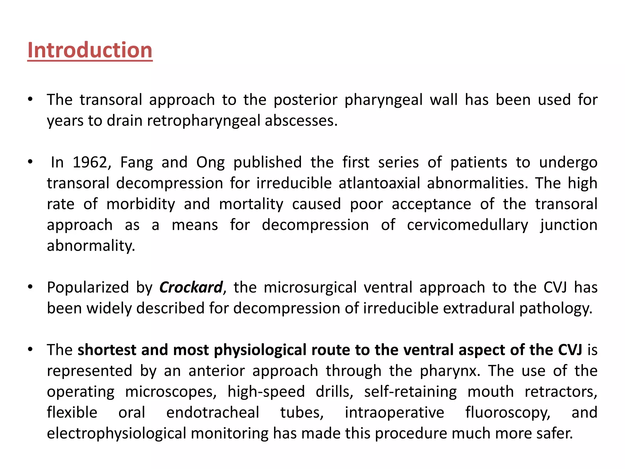 Video assissted anterior approaches to cvj | PPTX