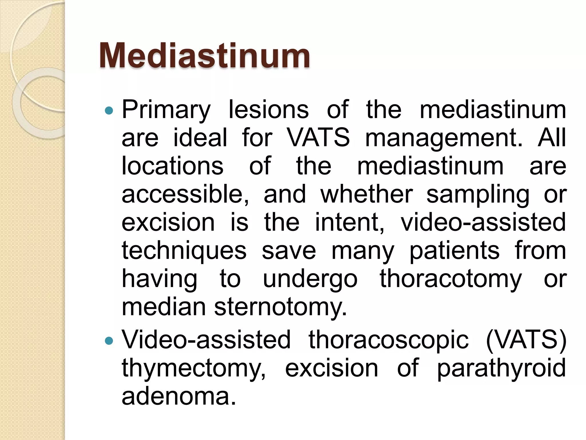 Video assisted thoracic surgery (VATS) seminar | PPTX