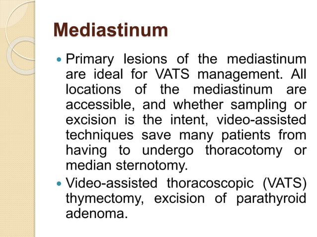 Video assisted thoracic surgery (VATS) seminar | PPTX | Lung and ...