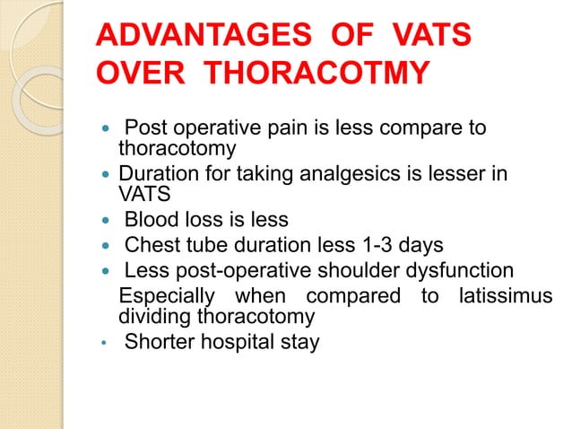 Video assisted thoracic surgery (VATS) seminar | PPTX | Lung and ...
