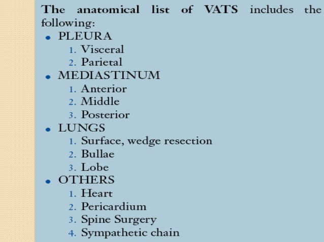 Video assisted thoracic surgery (VATS) seminar | PPTX | Lung and ...