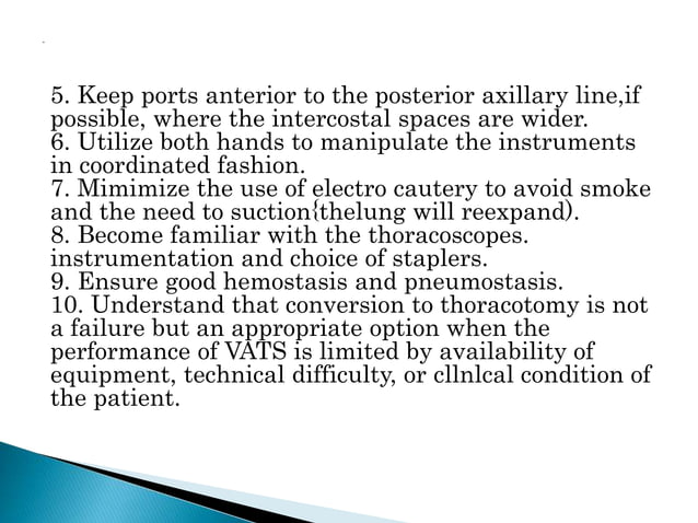 Video assisted thoracic surgery (vats) | PPTX | Lung and Respiratory ...