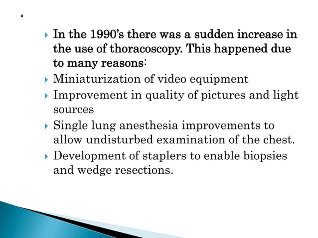 Video assisted thoracic surgery (vats) | PPTX | Lung and Respiratory ...