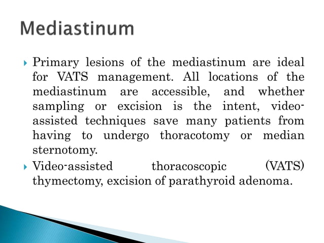 Video assisted thoracic surgery (vats) | PPTX | Lung and Respiratory ...