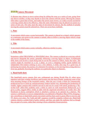 Video Camera And The Language Of Film | DOC