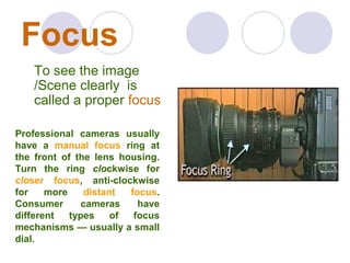 Video camera basic functions... shot types ..aspect ratio | PPT