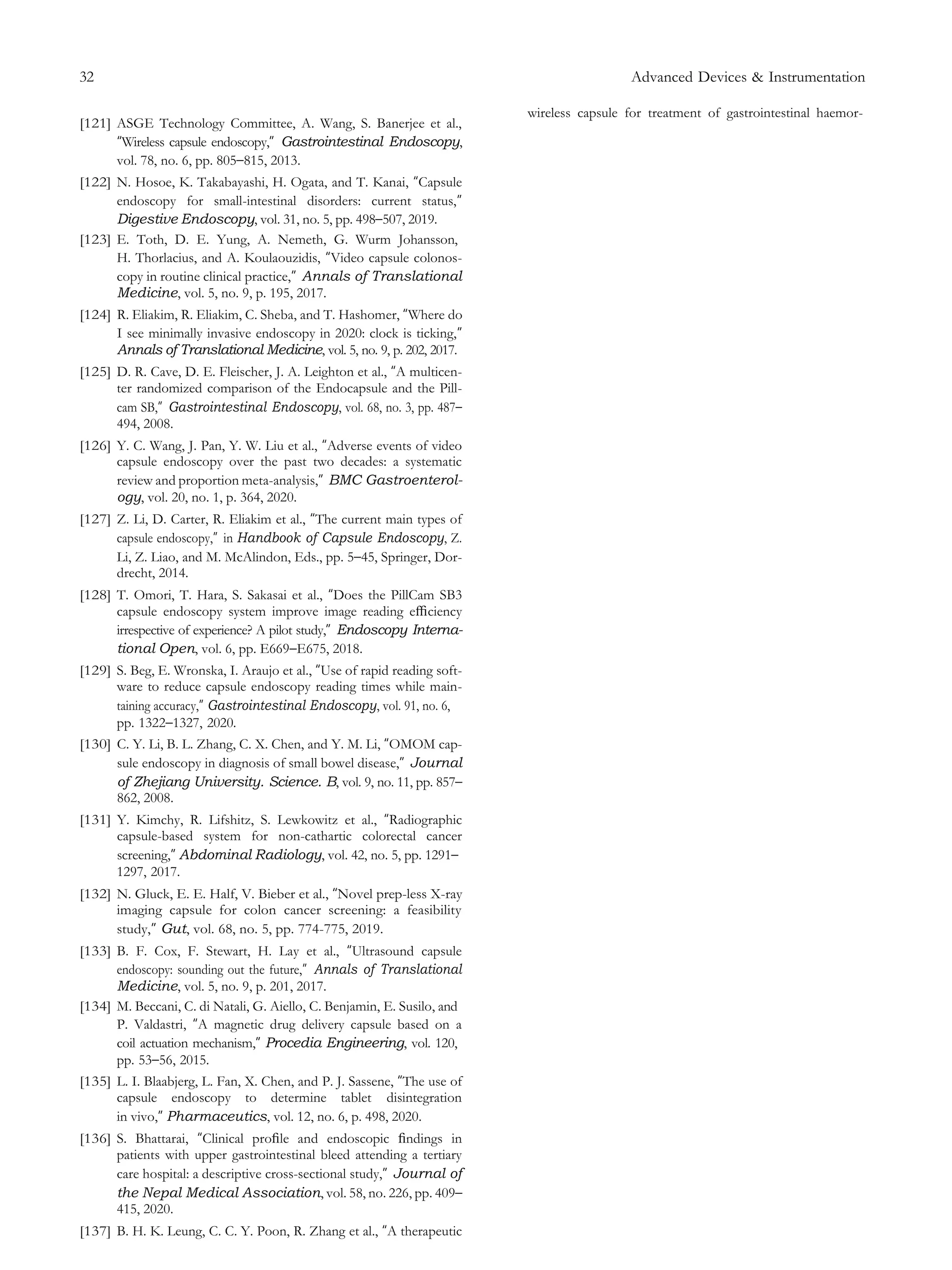 Wireless Capsule Endoscopy Review of Commercial Capsules | DOCX