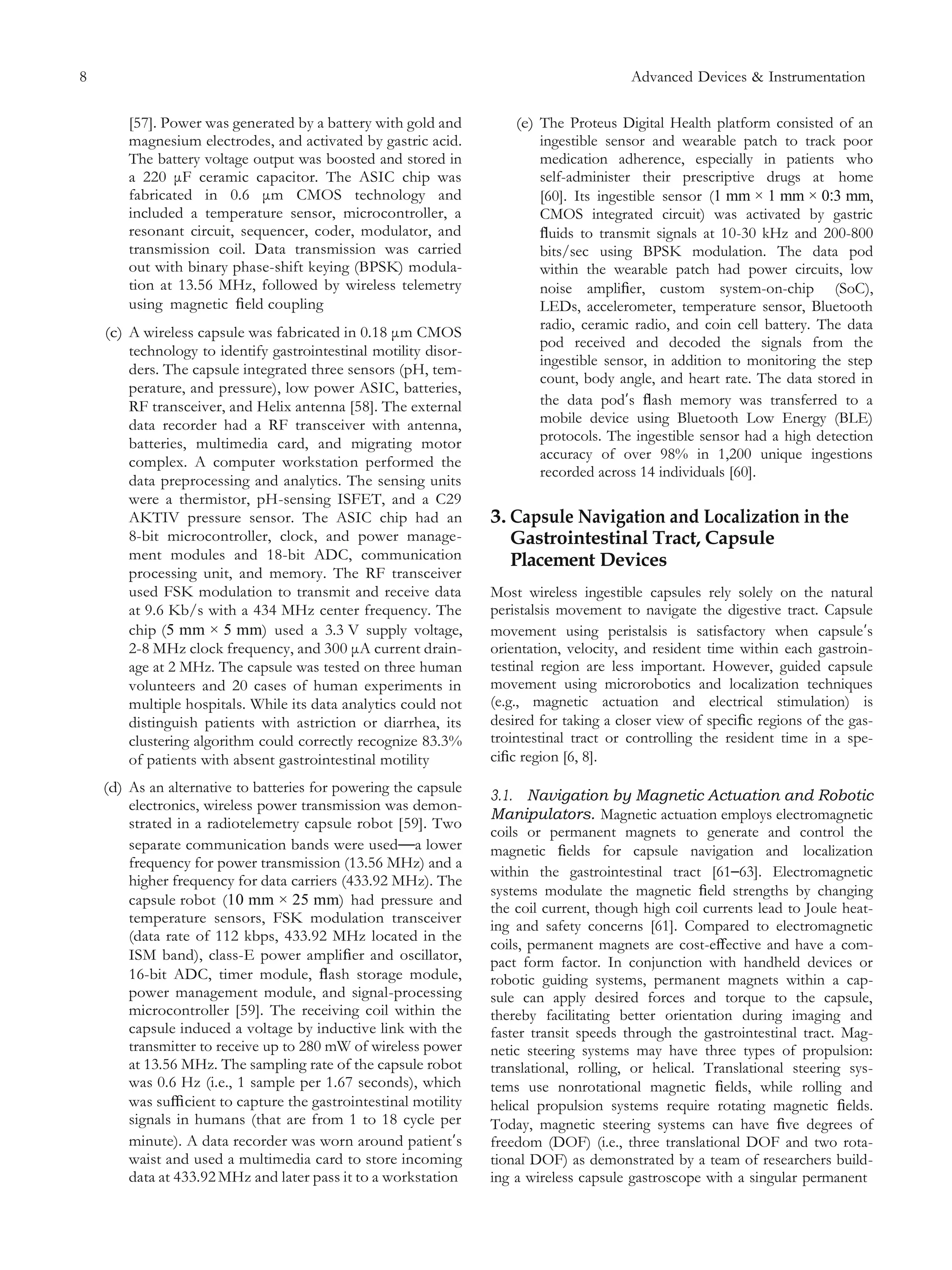 Wireless Capsule Endoscopy Review of Commercial Capsules | DOCX