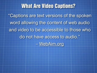 Video Captioning on the Web | PDF