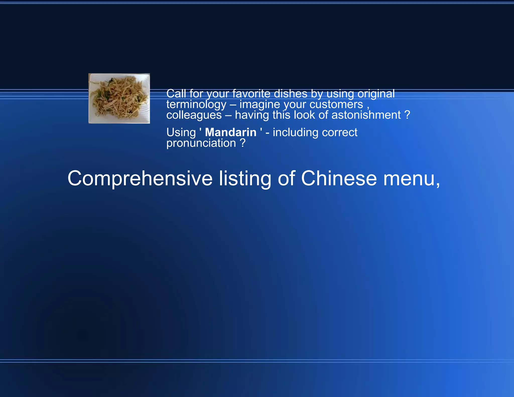 Video chinese food | PPT