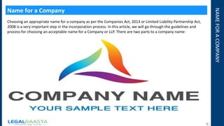 Choosing the Right Name for your Company Registration | PPTX