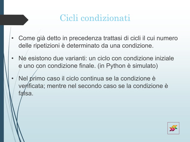 I cicli in Python 3 | PPT