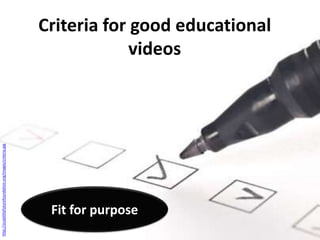 What makes a video educational? | PPT