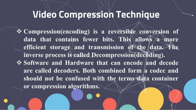 Video compression | PPTX | Video Software | Computer Software and ...