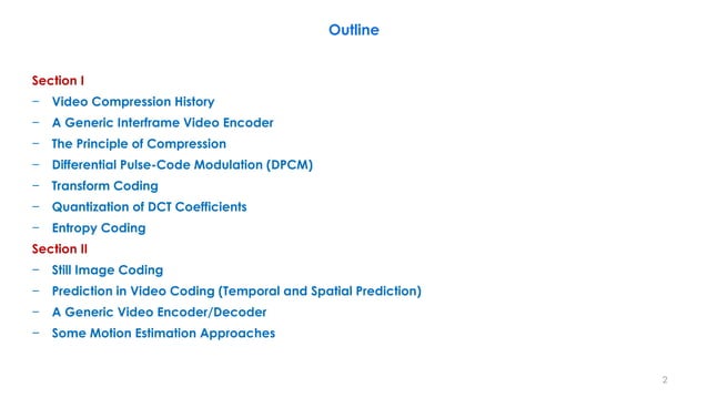 Video Compression Part 2 Section 2 Video Coding Concepts Ppt