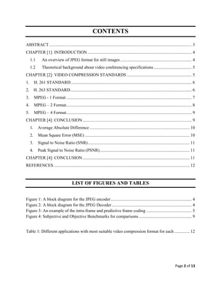 Video compressiontechniques&standards lamamahmoud_report#2 | PDF