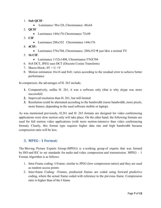 Video compressiontechniques&standards lamamahmoud_report#2 | PDF