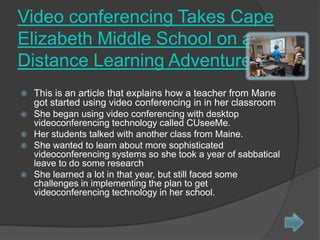 Videoconferencing in Education | PPT
